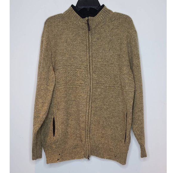 Pendleton | Sweaters | Pendleton Tan Zip Up Washable Wool High Collar Sweater Xl Read | Poshmark